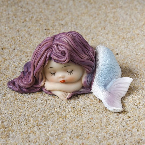 Sleeping Mermaid Miniature Fairy Figurine Home Garden Decro Aquarium ...