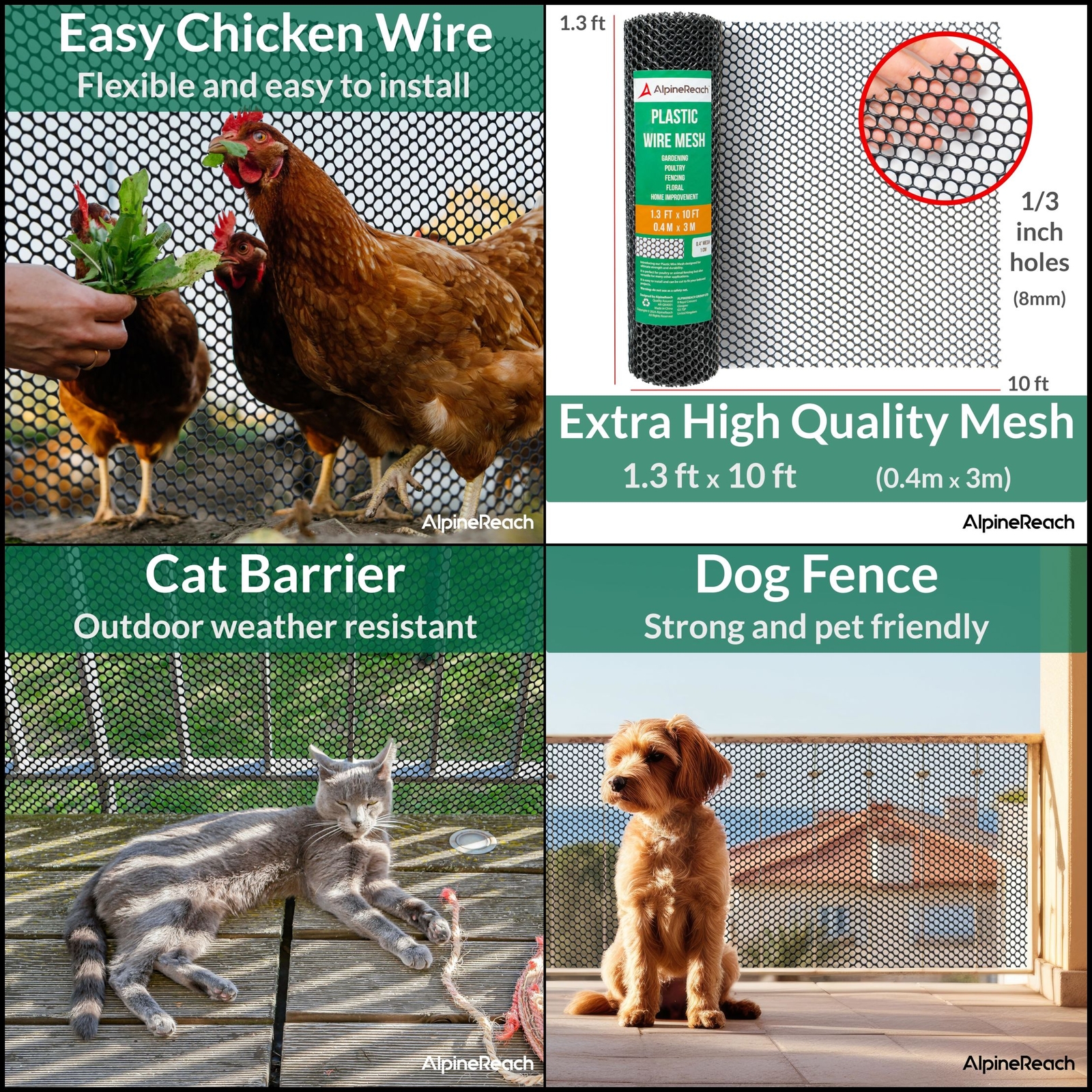 Plastic Wire Rigid Mesh 1.3ft x 10ft Ideal for Poultry, Dogs, Rabbit ...
