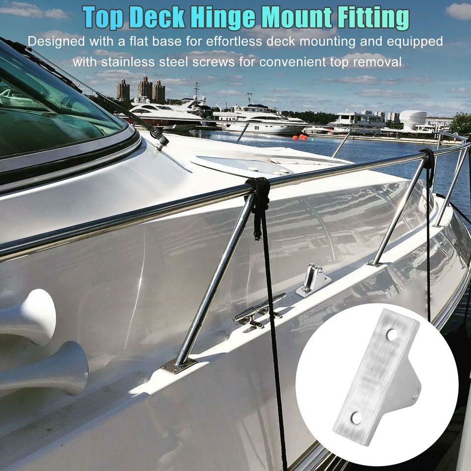 2PCS 316 Stainless Steel Marine Boat Deck Hinge For Bimini Top Fitting ...