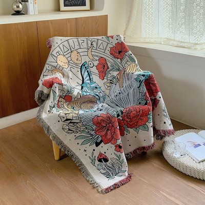 Boho Throw Blanket Reversible Cotton Bohemian Tapestry Hippie Room ...