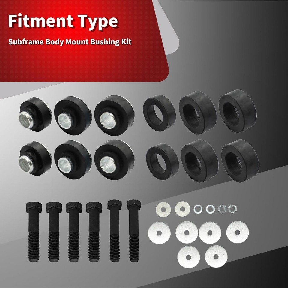 Subframe Body Mount Bushing Kit with Hardware Bushings Sub Frame Bolts ...