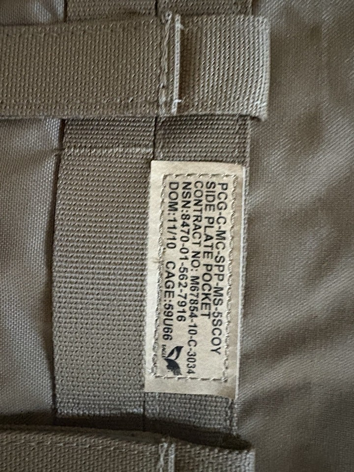 USGI USMC Eagle Industries MOLLE Side Plate Pocket Pouches (2) Coyote ...
