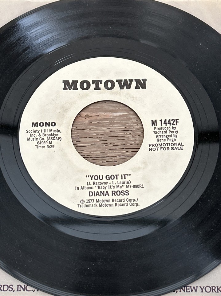 DIANA ROSS Vinyl 45 Promo Record Near Mint "You Got It" Stereo/Mono NM ...