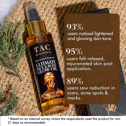 TAC - The Ayurveda Co. Eladi & Hemp Seed Ultimate Face & Body Glow Oil ...
