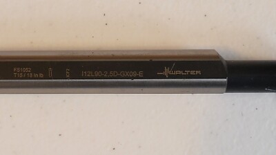 Walter ID grooving bar I12L90-2.5D-GX09, min bore0.629 dia OAL 5.95 ...