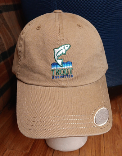 Trout Unlimited Hat Men Khaki Embroidered Adjustable Outdoor Fishing ...