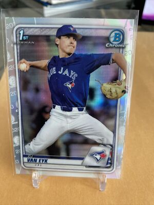 2020 BOWMAN CHROME DRAFT REFRACTOR 1st Prospect C.J. VAN EYK BD-93 Blue ...