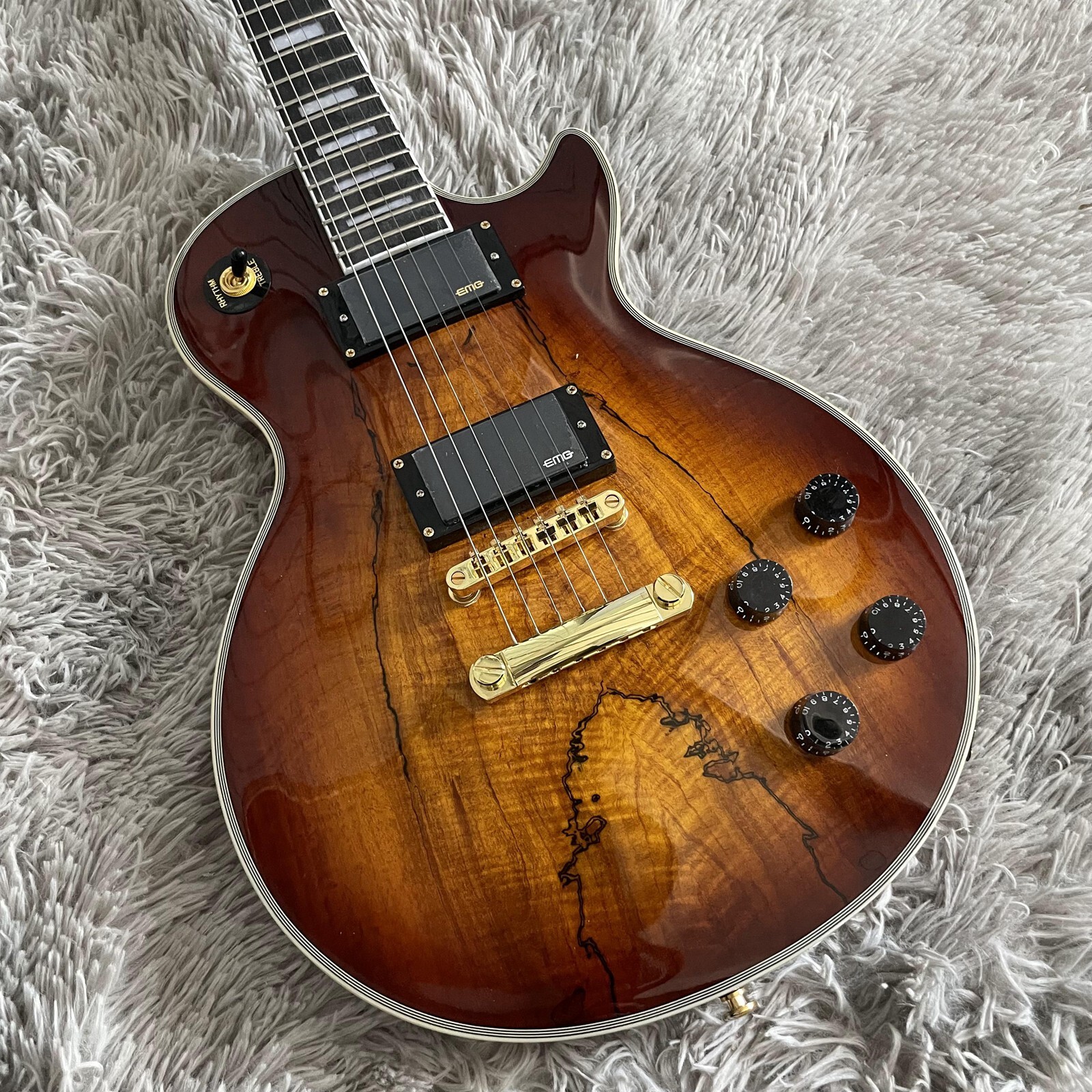 Factory 6 String Custom Electric Guitar Spalted Maple Top HPL Fretboard ...