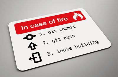 In Case Of Fire - Git / Github - Programmer Humour - 23cm x 20cm Foam ...