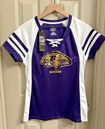 Baltimore Ravens NFL Team Apparel Jersey Adult Women's Medium Bejeweled ...