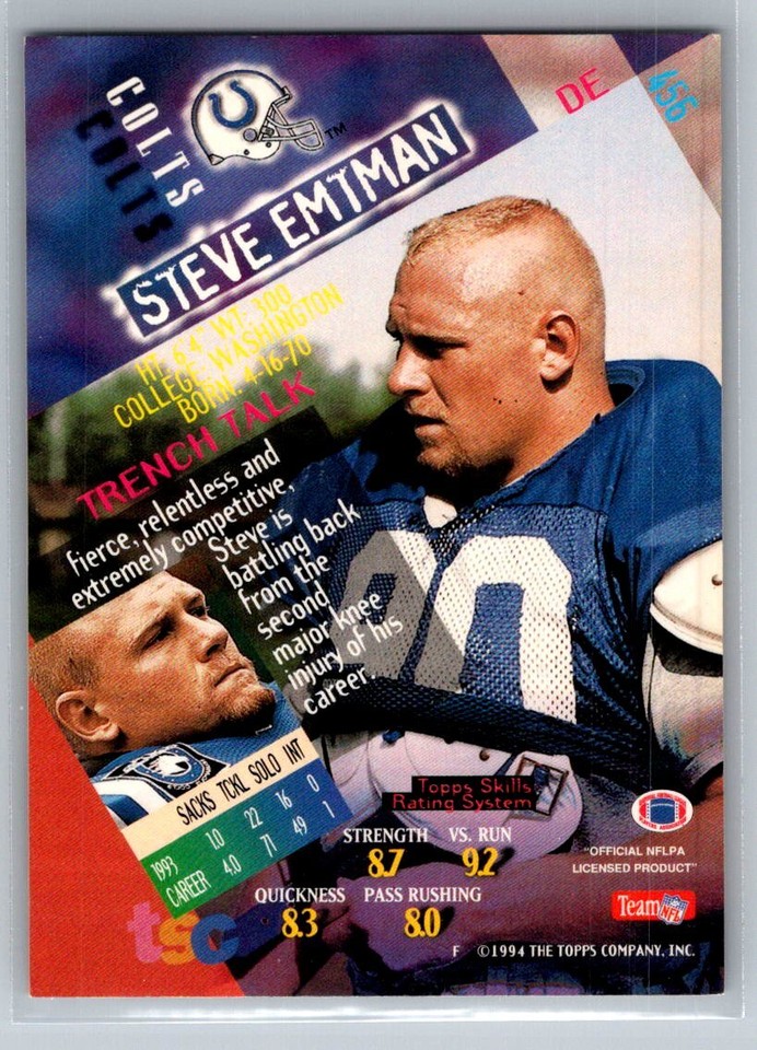 1994 Stadium Club #456 Steve Emtman Indianapolis Colts Football Card | eBay