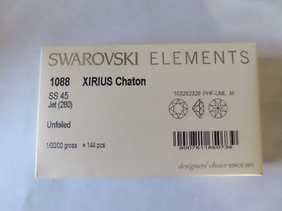 24 New Swarovski XIRIUS Rhinestones 45ss Jet/unfoiled. #1088 | eBay