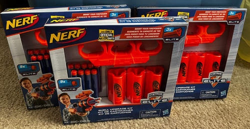 LOT of 3 NERF N-STRIKE ELITE SHELL UPGRADE KIT TRIOLOGY SHELLSTRIKE 9 ...