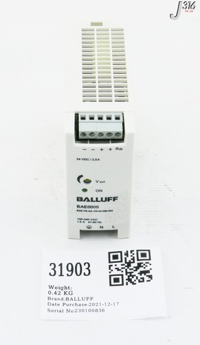 31903 BALLUFF ACCESSORY ELECAL PS, BAE PS-XA-1W-24-025-002 (NEW ...