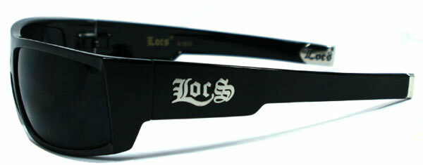 Locs Mens Cholo Biker Sunglasses w/ Free Pouch - Shiny Black LC77 | eBay
