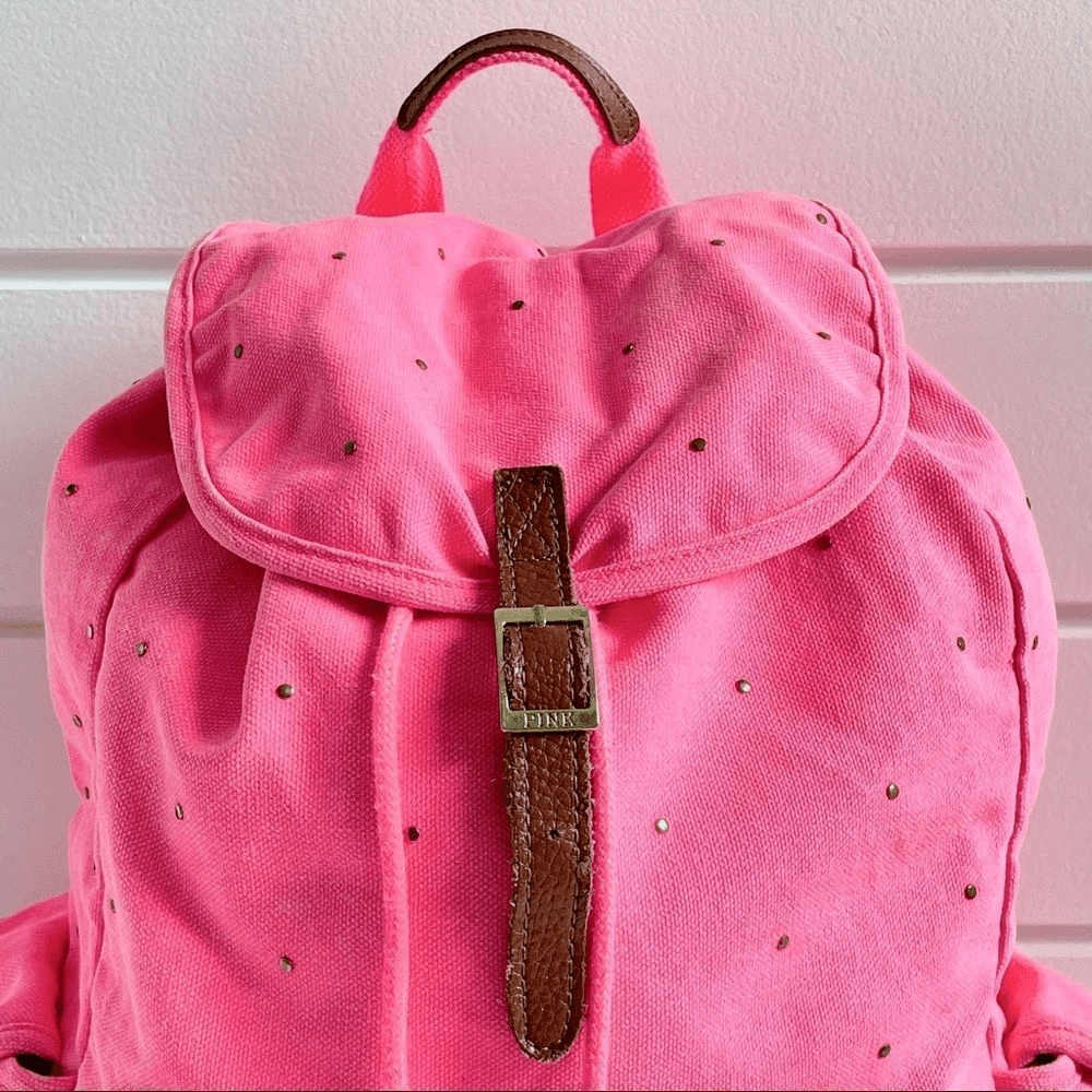 PINK Victoria’s Secret Rare HTF Pink Canvas Studded Bling Campus ...