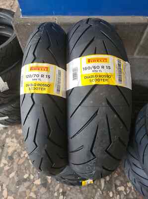 Coppia 120/70 R15 56H 160/60 R15 67H Pirelli Diablo Rosso Scooter DOT22 ...