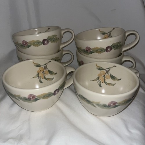 Set Of 6 Pfaltzgraff Jamberry Cups Inside Design Pat Farrell Made in ...