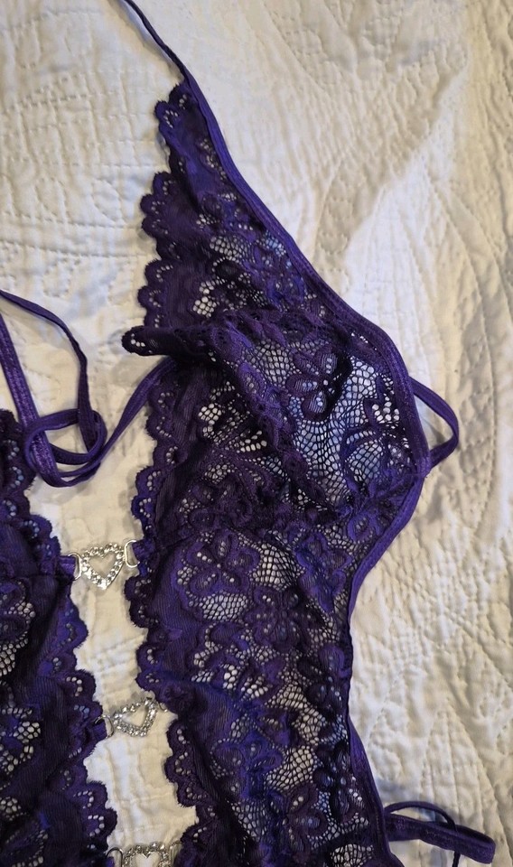 Lingerie Purple Lace Body Suit Womens Size XL Womens New | eBay