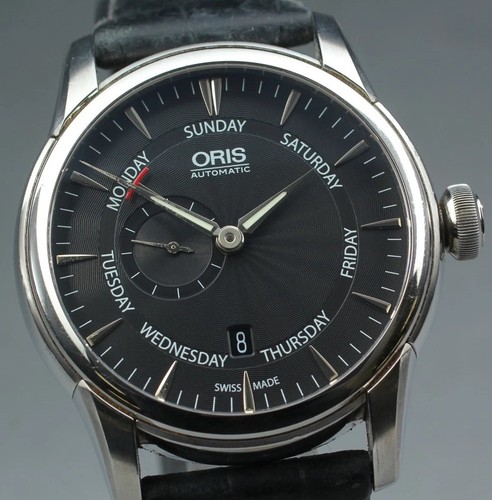 Full Set [Near MINT] ORIS Artelier Pointer Day 7666 Black Date AT Men's ...