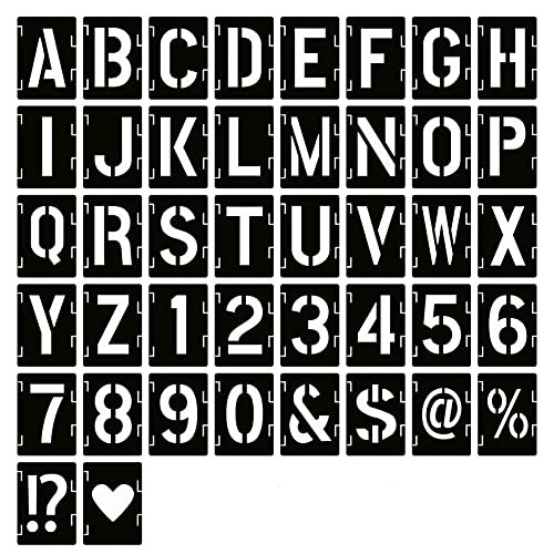 2 Inch Letter Stencils Symbol Numbers Craft Stencils, 42 Pcs Reusable 2 ...