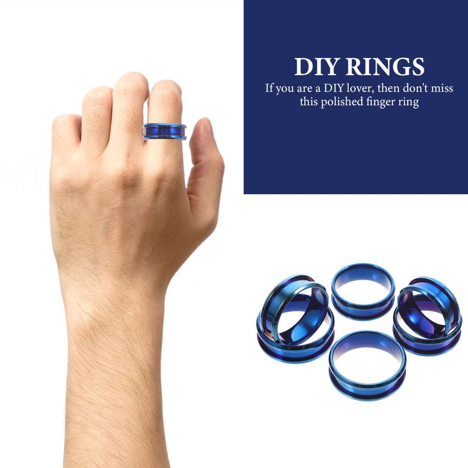 6 Pcs Stainless Steel Blank Rings Decorative for Jewelry Making Blanks ...