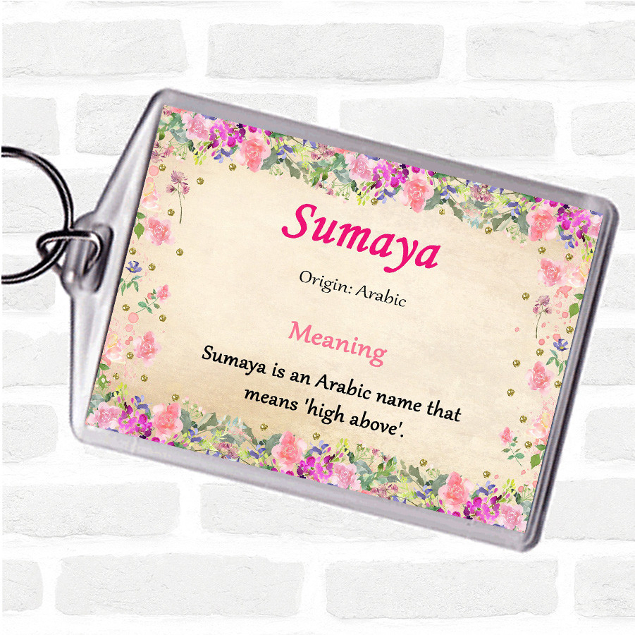 Sumaya Name Meaning Bag Tag Keychain Keyring Floral | eBay
