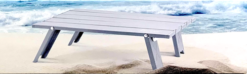 Shoreside Beach Folding Table, Gray, Lightweight Aluminum, 15x11x4, NEW ...