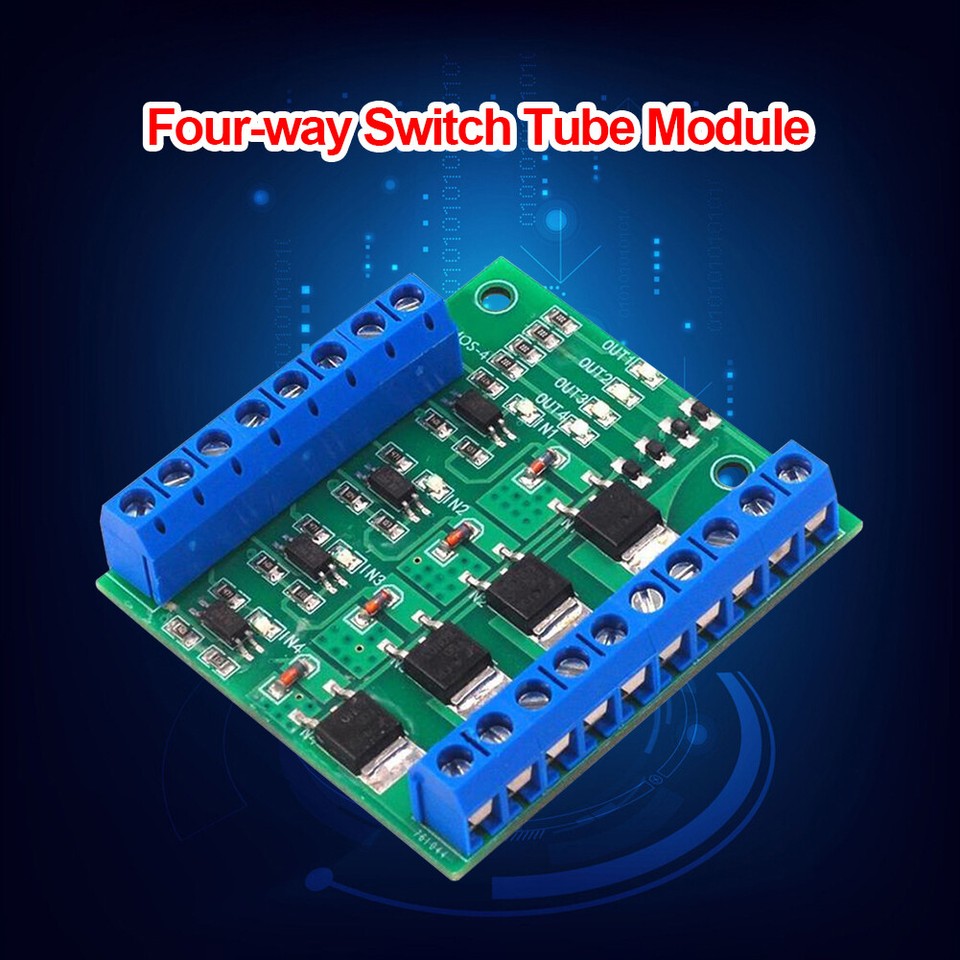 4-Channel MOS PLC Amplifier Board Driver Module PWM 3-20V to 3.7-27V DC ...