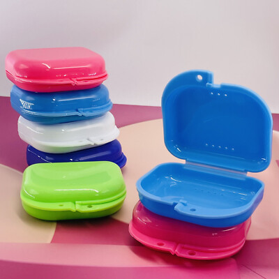 5pcs Dental Retainer Denture Storage Case Box Mouthguard Container ...