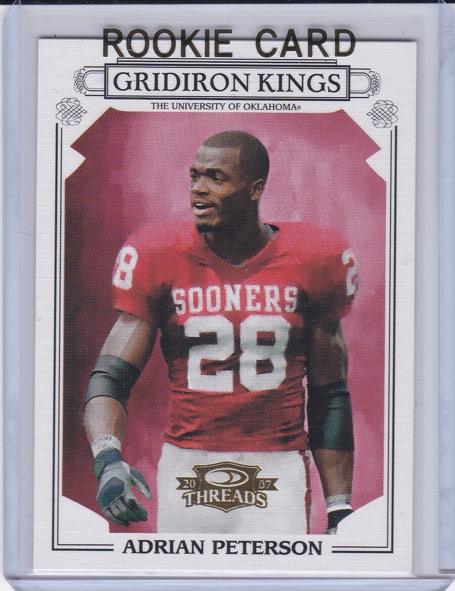 ADRIAN PETERSON ROOKIE CARD 2007 Donruss Threads GRIDIRON KINGS ...