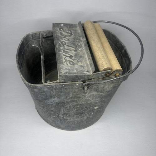 Vintage Roller Mop Bucket with Wooden Rollers- Antique Farmhouse ...