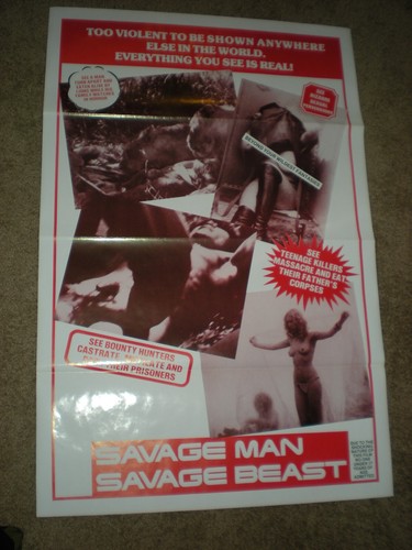 SAVAGE MAN, SAVAGE BEAST 1975 1 SHEET MOVIE POSTER 27"x41" GRINDHOUSE ...
