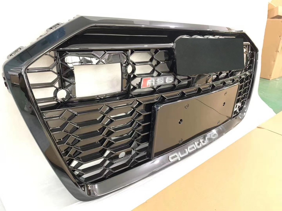 For Audi A6 S6 C8 2019-2025 Honeycomb Front Grille With ACC Hole Black ...