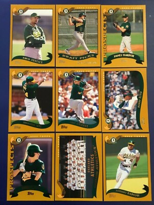 2002 Topps OAKLAND ATHLETICS A'S Complete Team Set (24) Series 1 & 2 ...