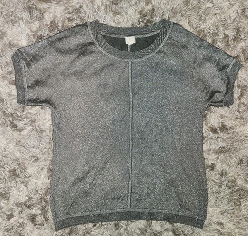 Erin Fetherston Short Sleeve Sweater Silver Size L | eBay