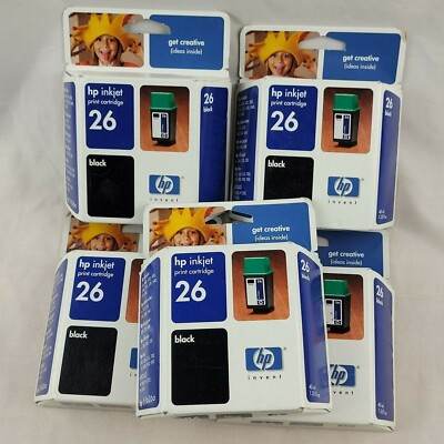 5 SEALED PACKAGE BOX HP 51626a 26 BLACK INKJET INK PRINT CARTRIDGE Exp ...