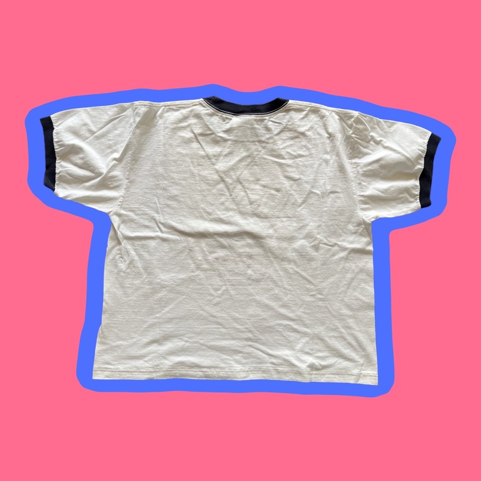 Vintage Disney NYC Mickey Red White and Blue Ringer T-shirt SZ L | eBay