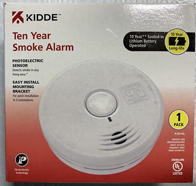 Kidde Ten Year Smoke Alarm P3010L Sealed-In Lithium Battery ...