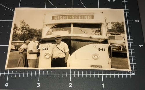 1950s TOUR BUS Niagara Falls NY New York Driver Man Vintage Snapshot ...