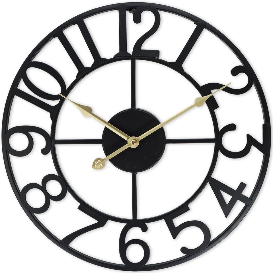 Extra Large Roman Clock Numerals Skeleton Open Face Round Wall Clock ...