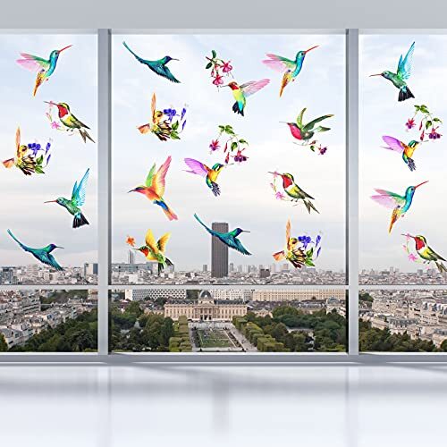 20 Pcs Hummingbird Window Clings Anti-Collision Decals to Prevent Bird ...