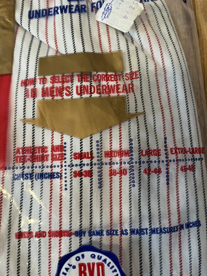 Vintage 50s 60s BVD Mens 44 Underwear New Sealed NOS Boxer Brief Cotton ...