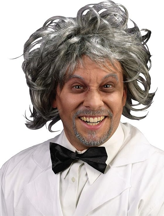 Fun World Mad Scientist Professor Einstein Old Gray Hair Wig Halloween Theater | eBay