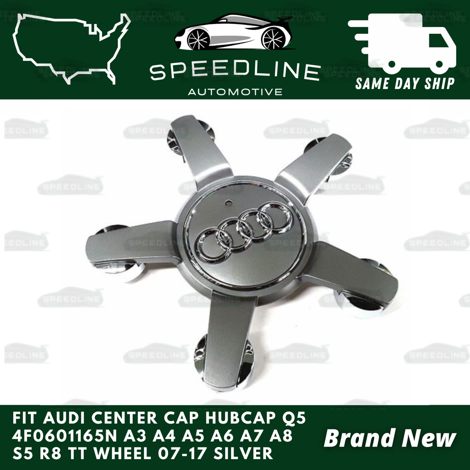 Audi 135mm Silver Chrome Wheel Rim Spyder Center Hub Caps 4PC Set ...
