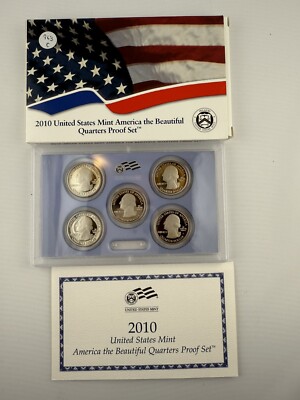 2010-S US Mint Quarter Proof Set America the Beautiful ATB 5 Coins Box ...