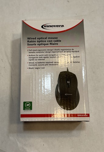 Innovera IVR61014 Full-Size USB 2.0 Right Hand Wired Optical Mouse ...