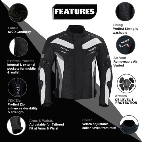 Profirst Motorcycle Waterproof Cordura Textile Jacket Motorbike Riding ...