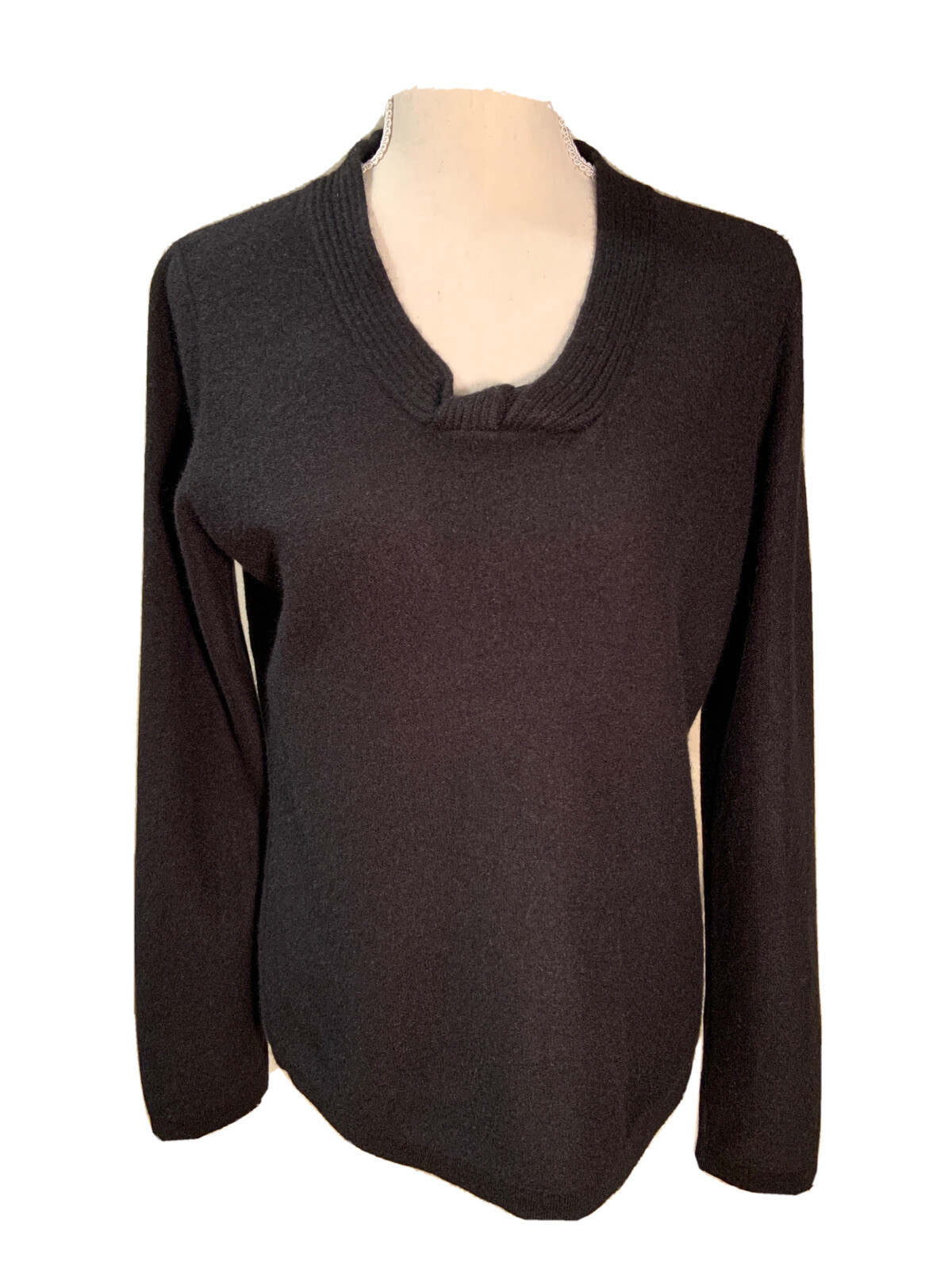 100% Cashmere Sweater Black Size Large - Gem