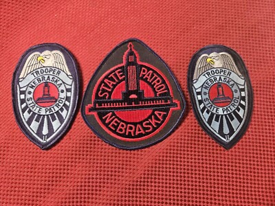NEBRASKA STATE POLICE PATROL PATCH + 2 STATE PATROL(TROOPER) PATCHS ...